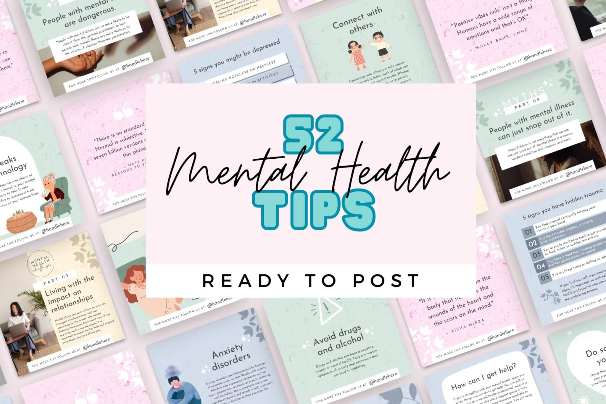 Daily Mental Health Tips Workbook & Journal – Therapy Helpers